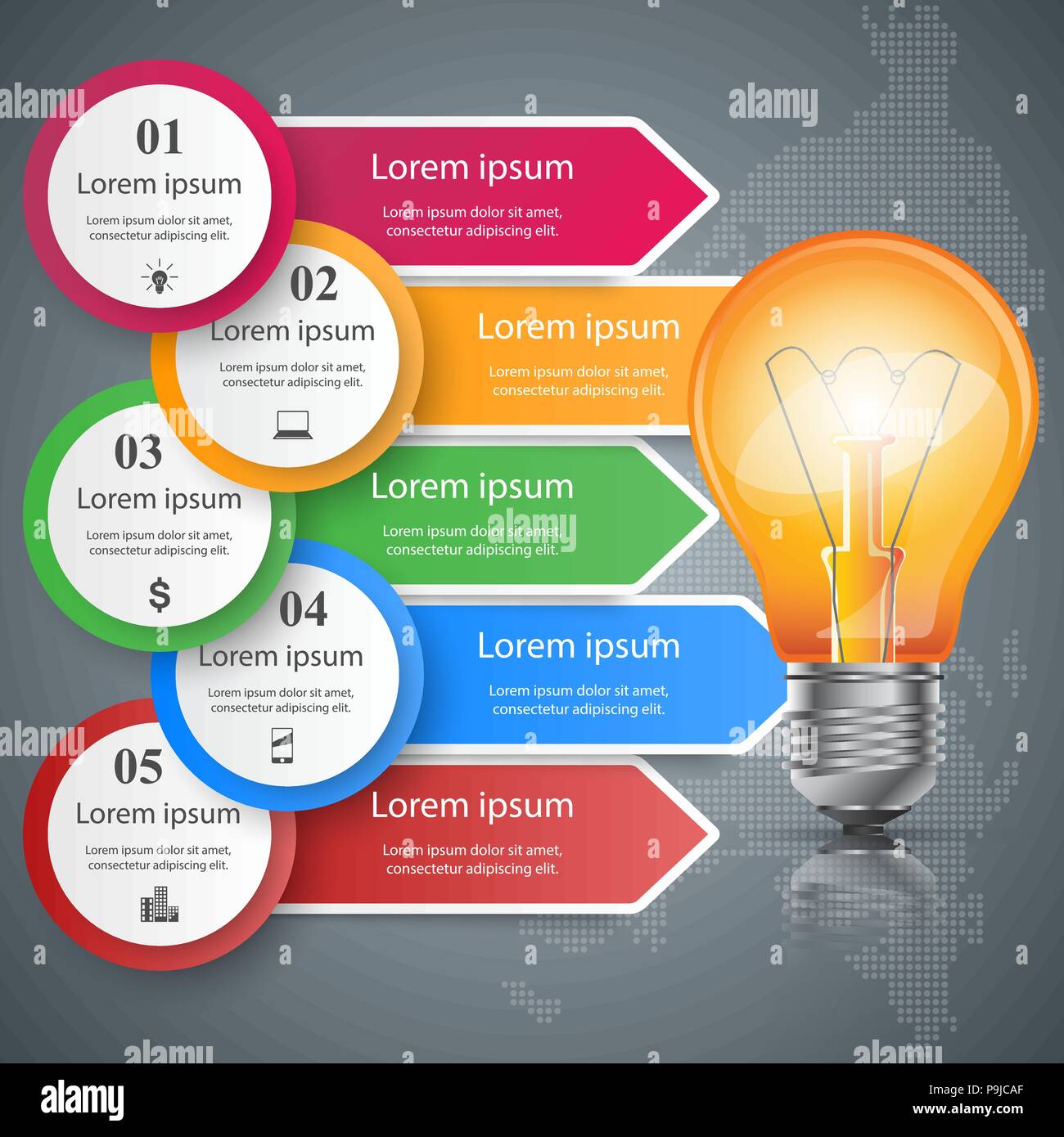 Infographic design. Bulb, Light icon Stock Vector Image & Art - Alamy