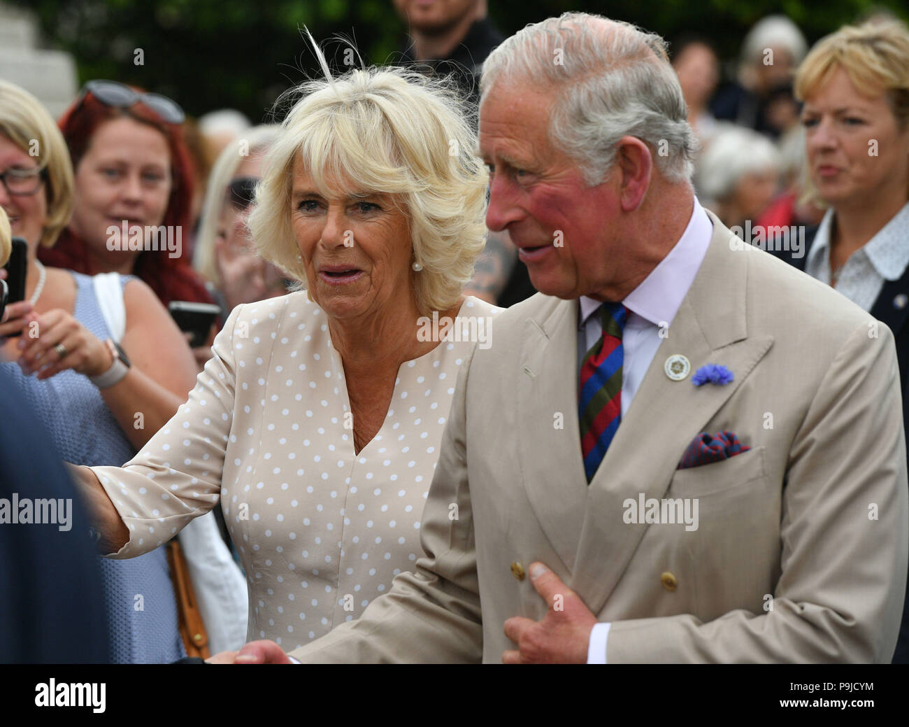 The Prince of Wales and Duchess of Cornwall visit Honiton, Devon, to ...