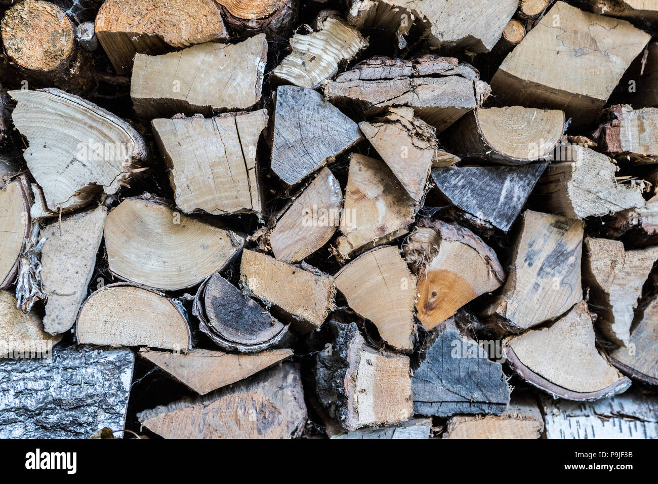 Wooden logs close-up Stock Photo - Alamy