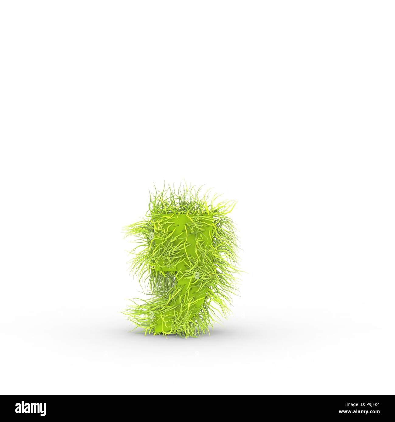 Green fur letter Comma isolated on white background Stock Photo - Alamy