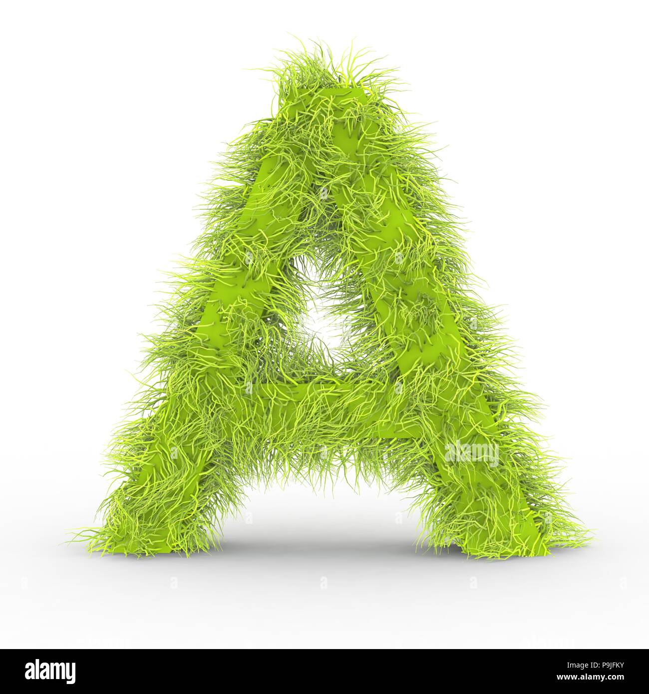 Green fur letter A isolated on white background Stock Photo - Alamy