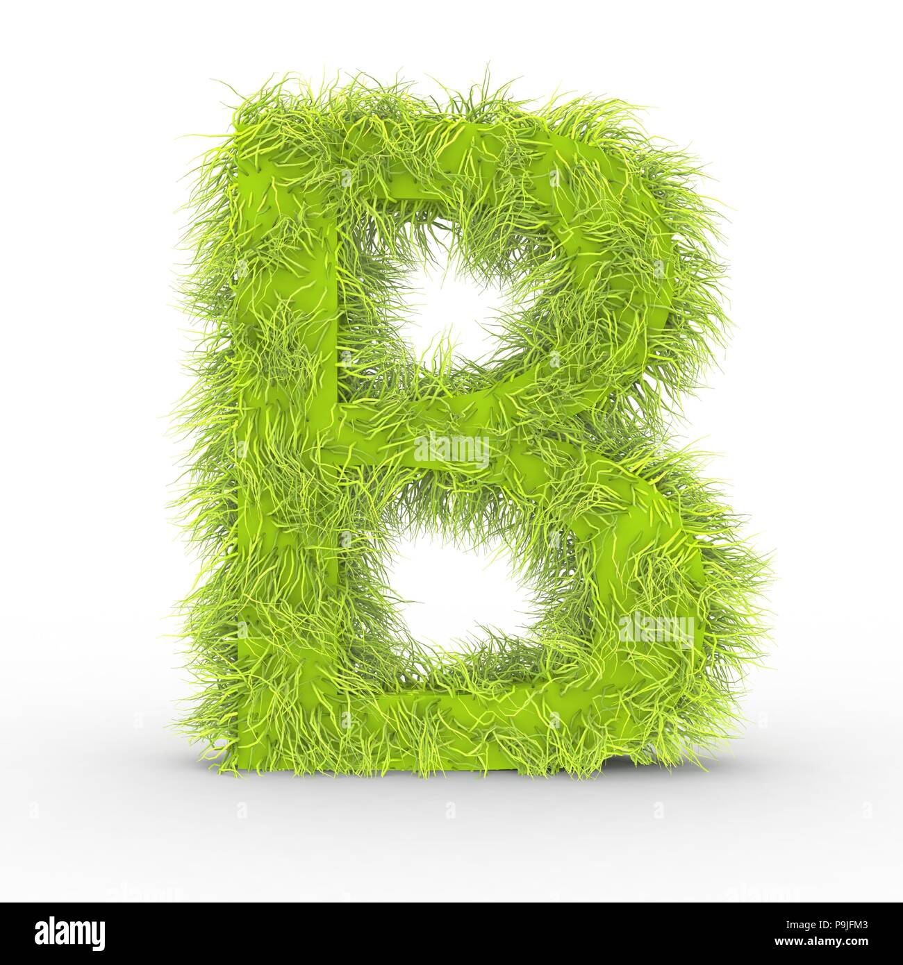 Green fur letter B isolated on white background Stock Photo - Alamy