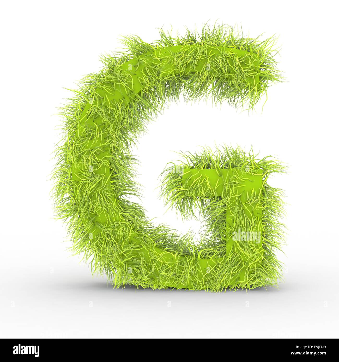 Green fur letter G isolated on white background Stock Photo - Alamy