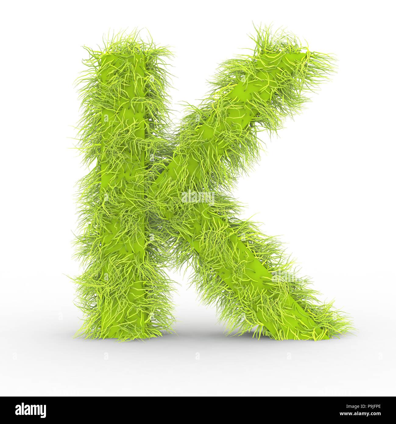 Green fur letter K isolated on white background Stock Photo - Alamy