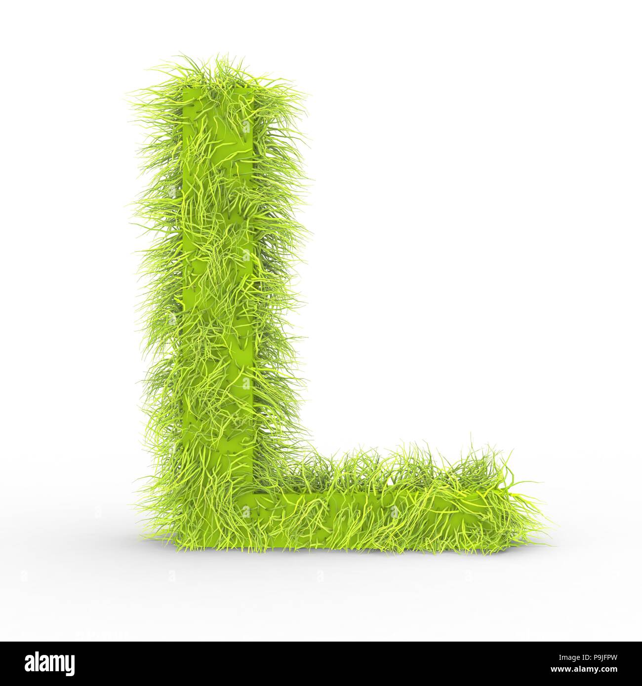 Green fur letter L isolated on white background Stock Photo - Alamy