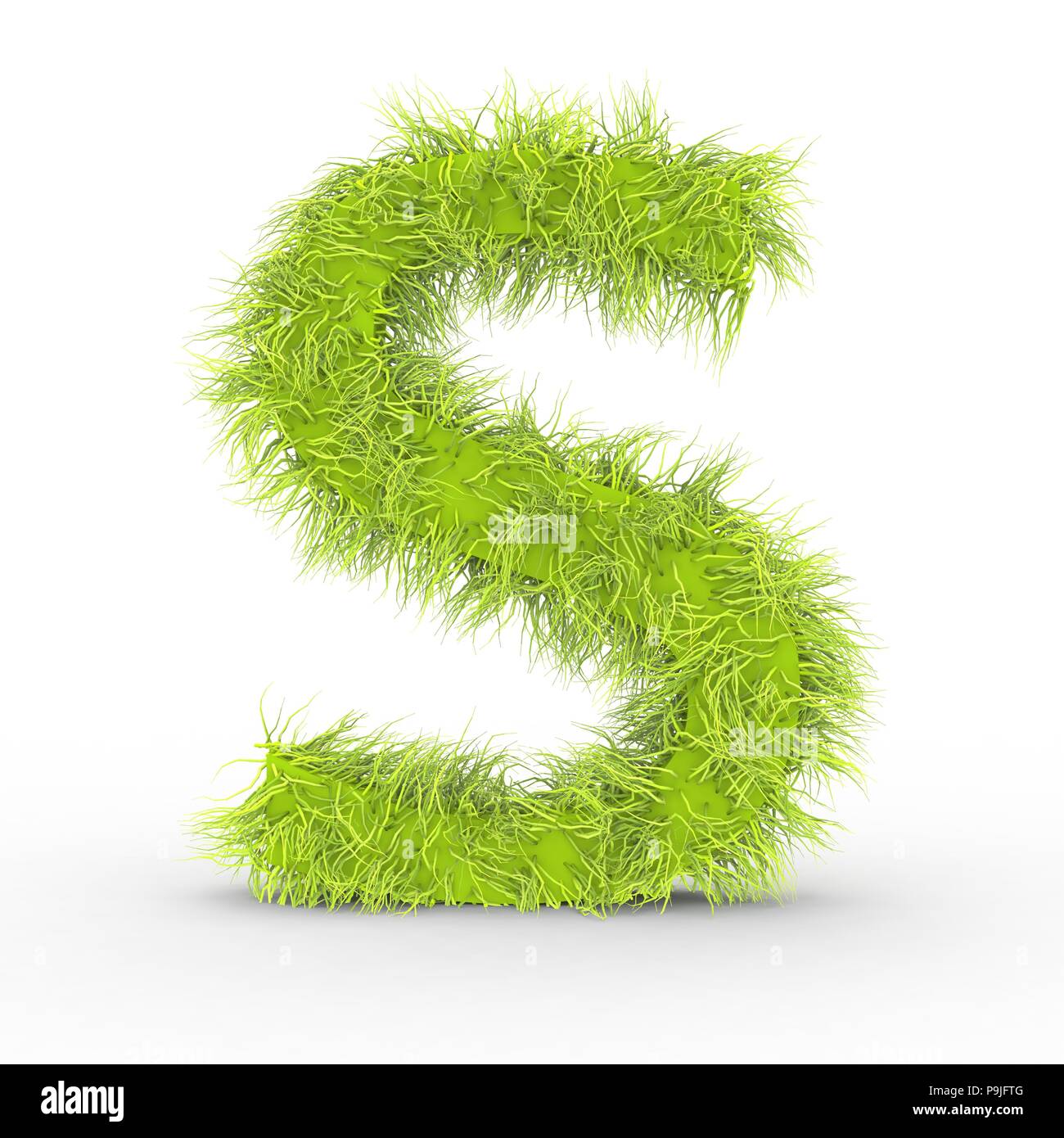 Green fur letter S isolated on white background Stock Photo - Alamy