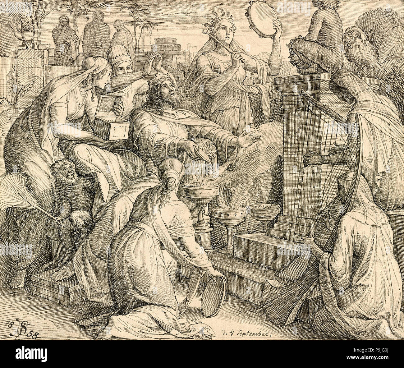 Biblical King Solomon Worshiping Idols