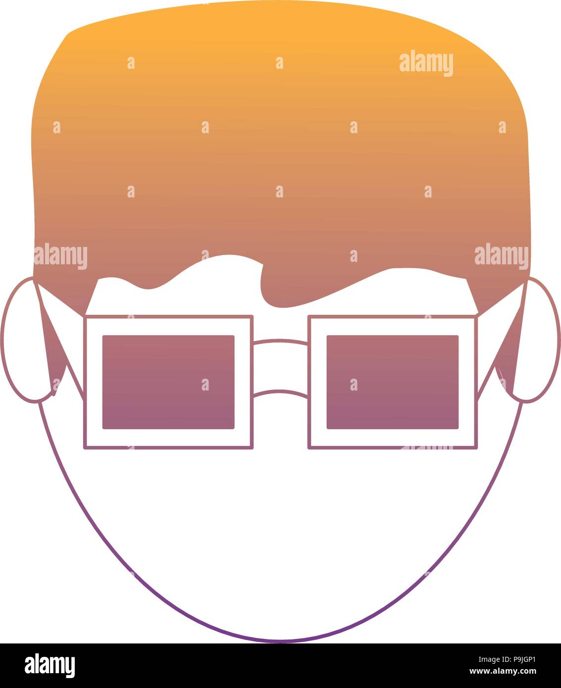 avatar man with glasses over white background, vector illustration ...