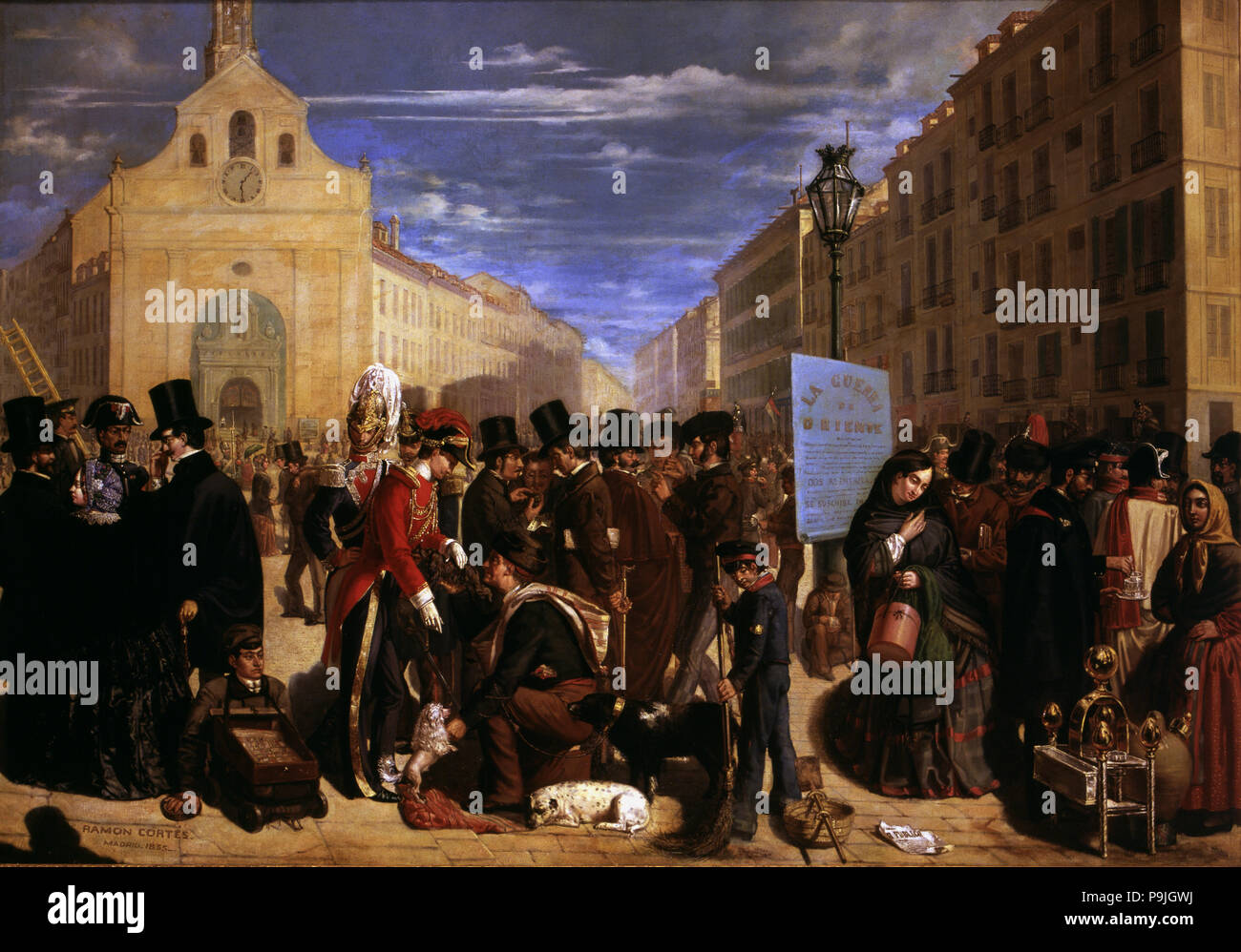 Traditional Madrid people in Puerta del Sol in Madrid before the urban ...