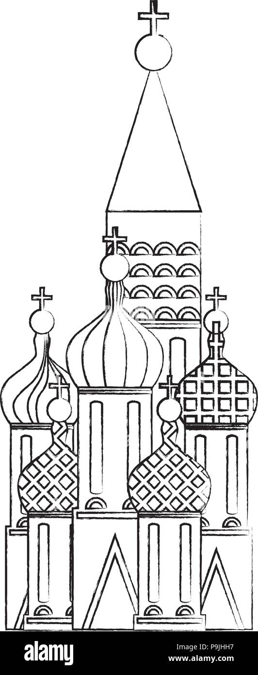 saint basil cathedral icon over white background, vector illustration ...