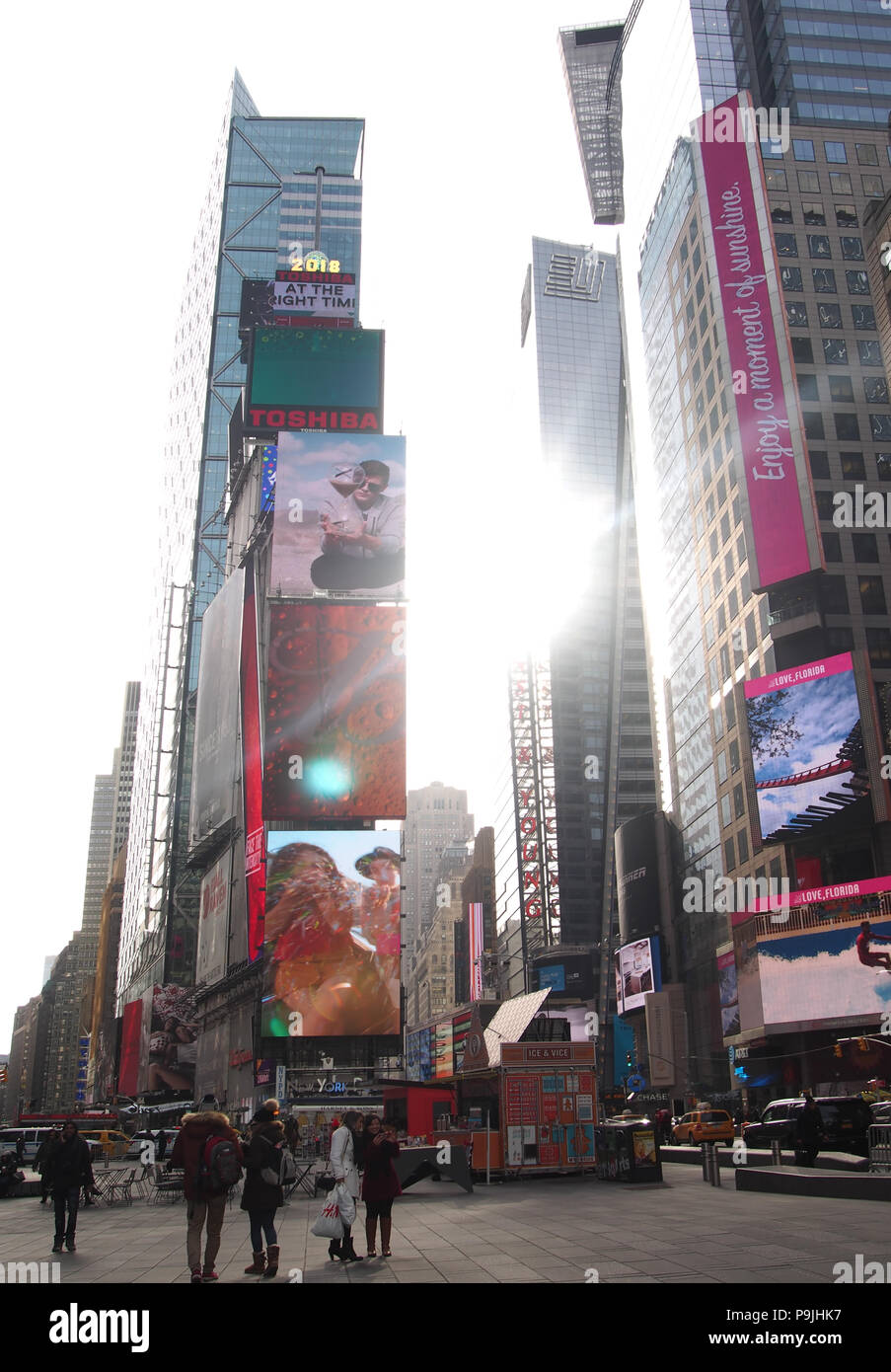 New York, New York, USA. March 1, 2018. View of Times Square on a ...