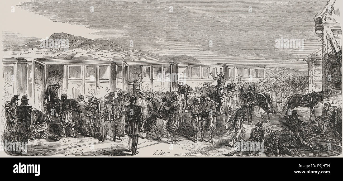 Italy-Austria War of 1859. Austrian soldiers wounded in the Battle of ...