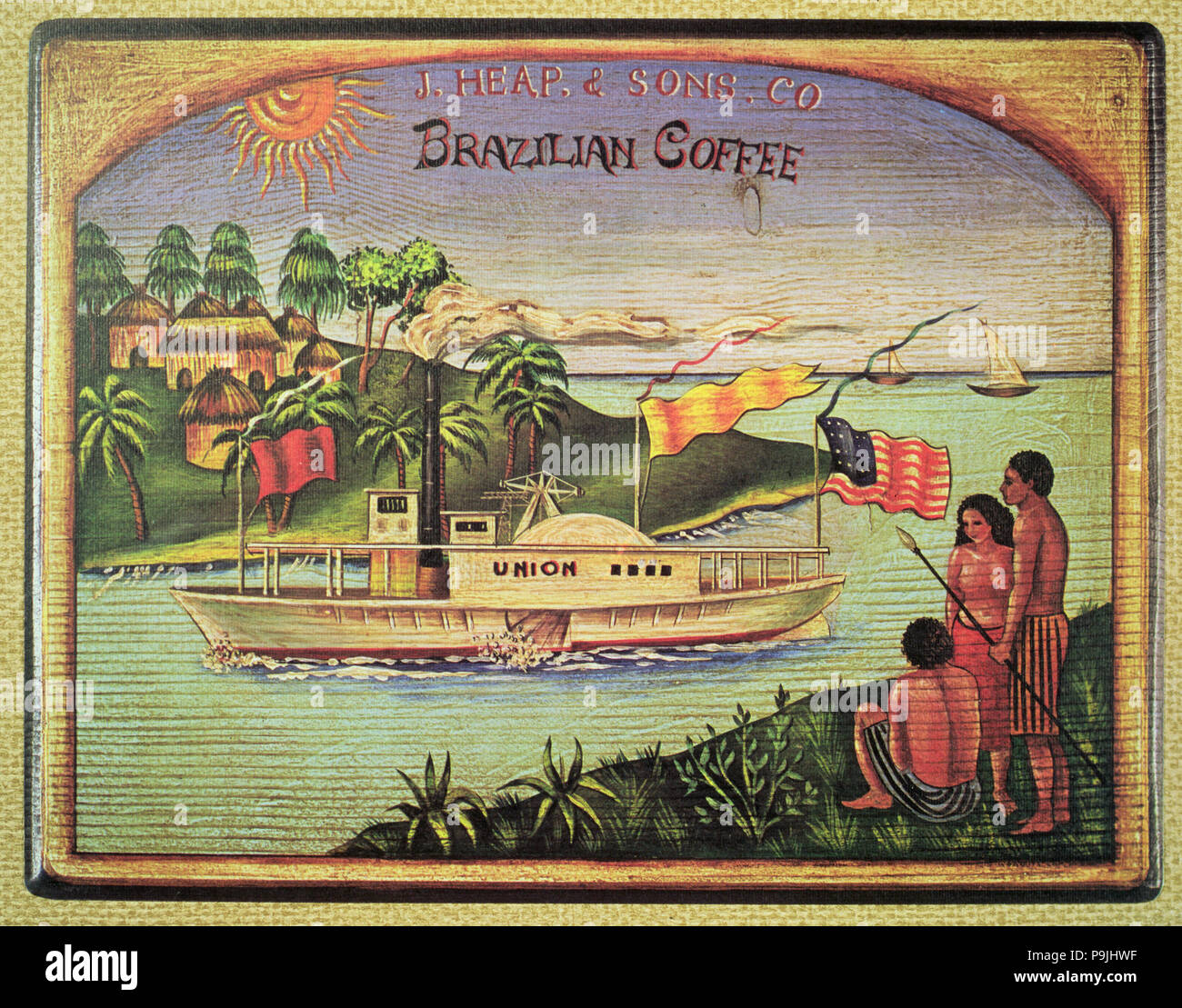 English billboard on Brazilian Coffee, etching, 1840 Stock Photo - Alamy