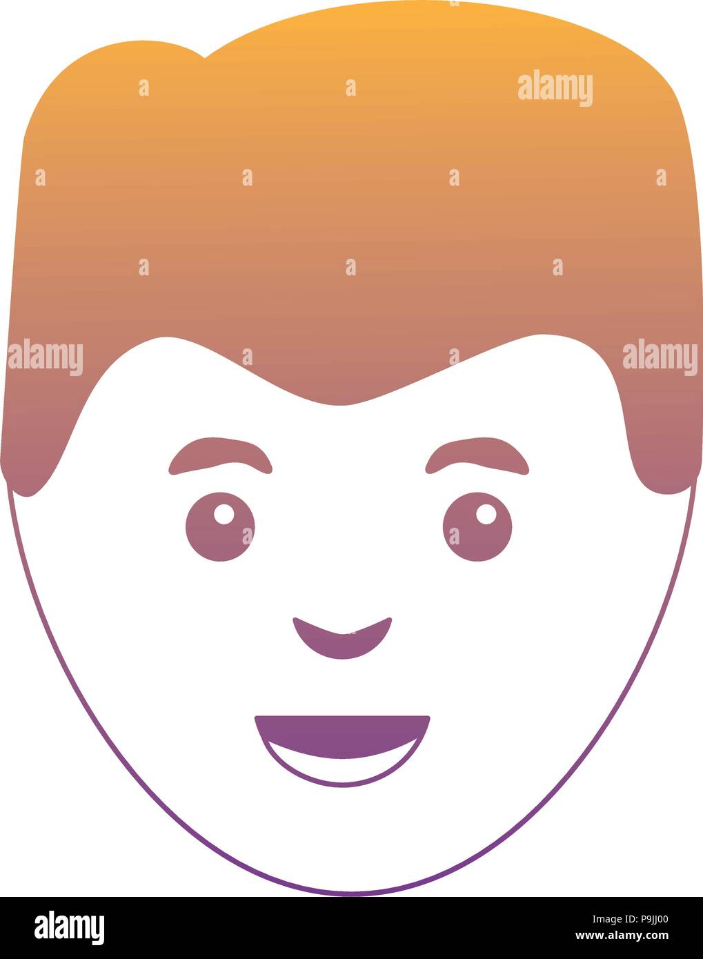Cartoon Man Face Icon Over White Background Vector Illustration Stock