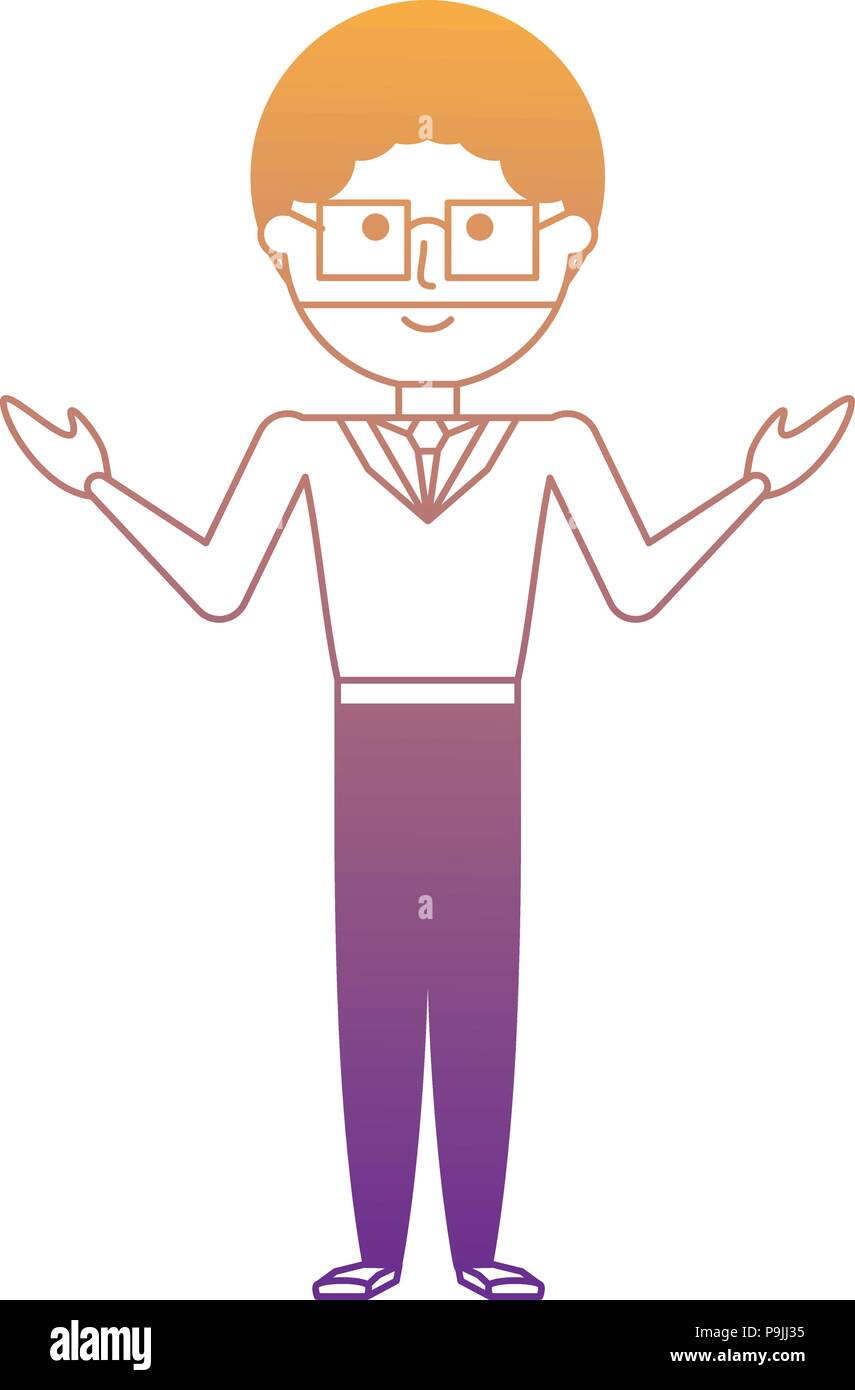 cartoon man with arms open icon over white background, vector ...
