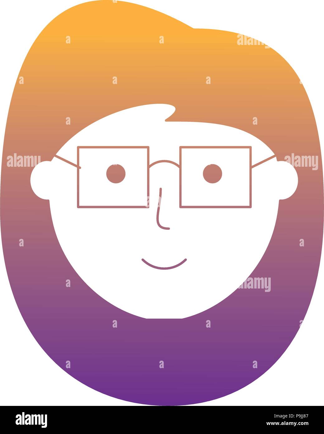 woman with glasses icon over white background, vector illustration ...