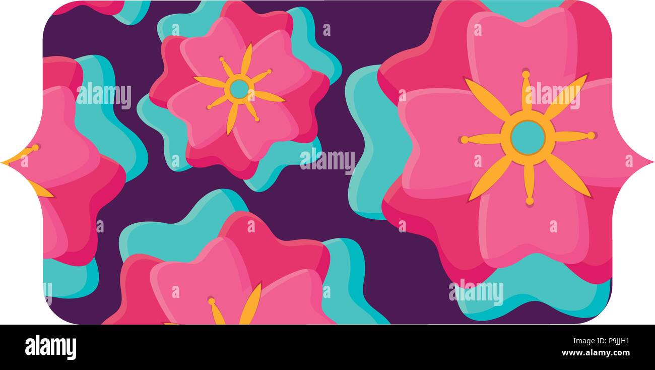 banner with beautiful flowers pattern, colorful design. vector ...