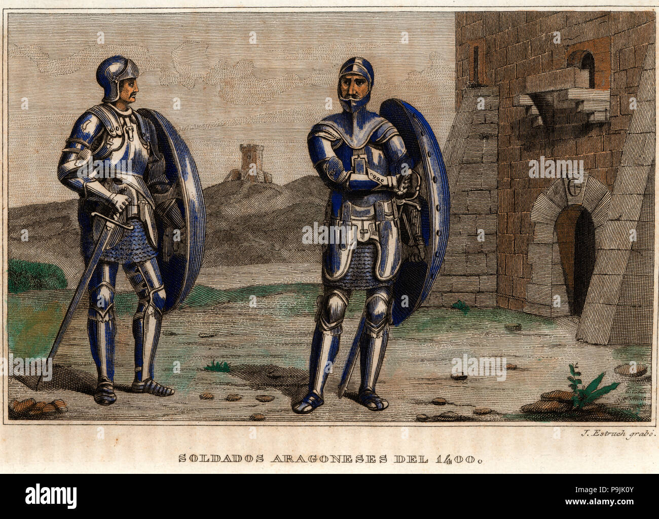 Aragonese soldiers covered in armor in 1400 Stock Photo - Alamy