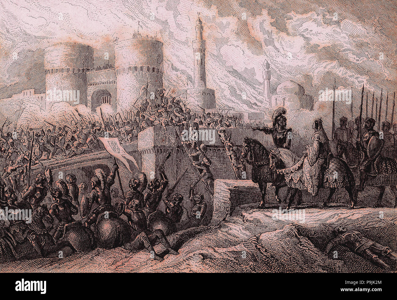 Siege of the city of Granada, by the armies of the Catholic Monarchs ...