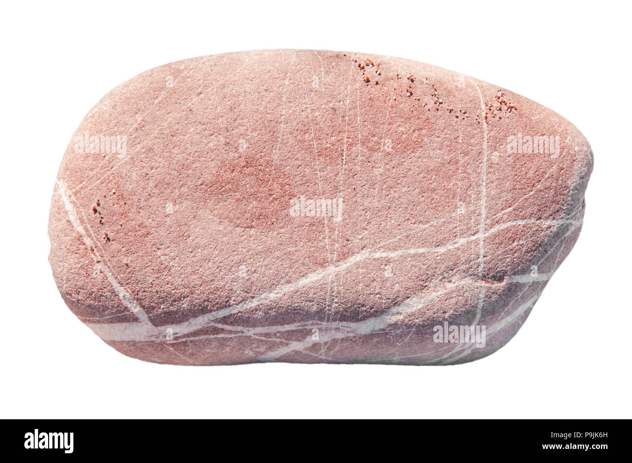 View of one pebble stone at beach on summer day isolated on white Stock ...