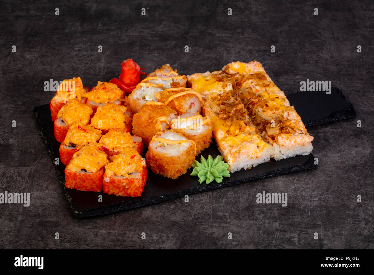 Japanese sushi set with various ingredient Stock Photo - Alamy