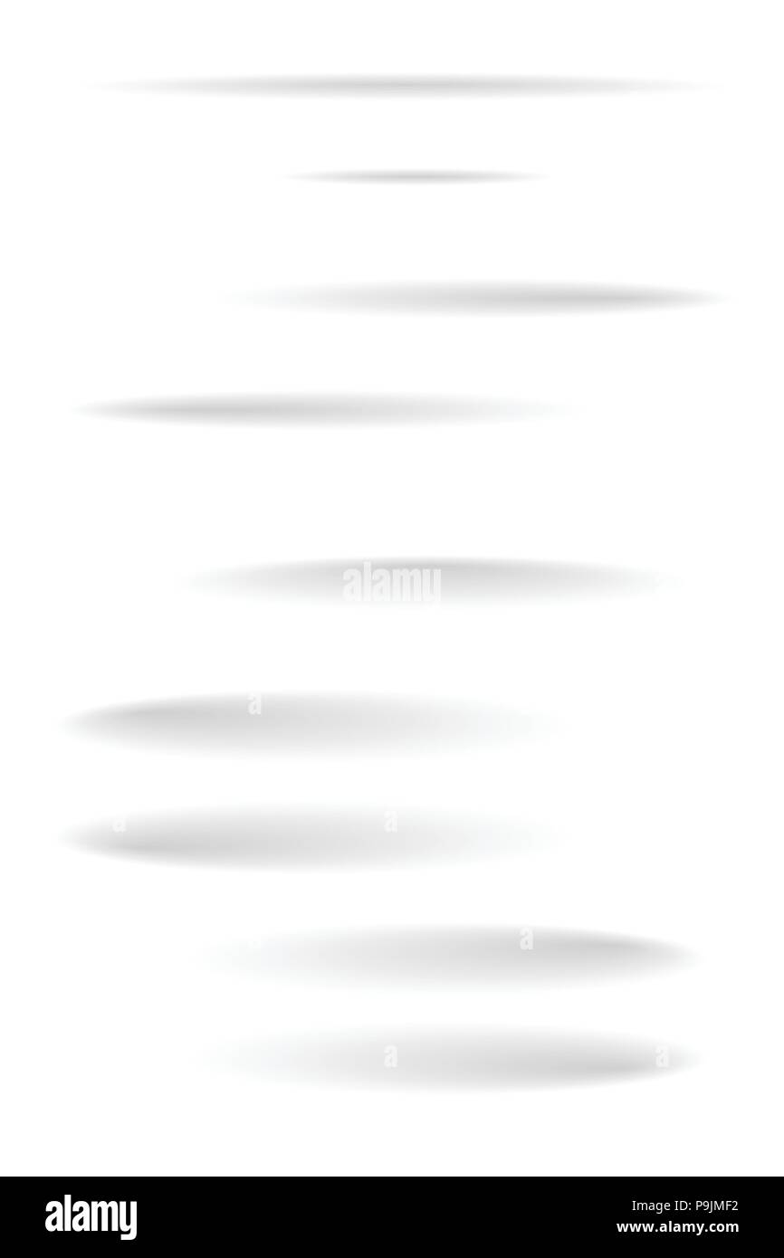 Set of vector transparent oval shadows, isolated on white background ...