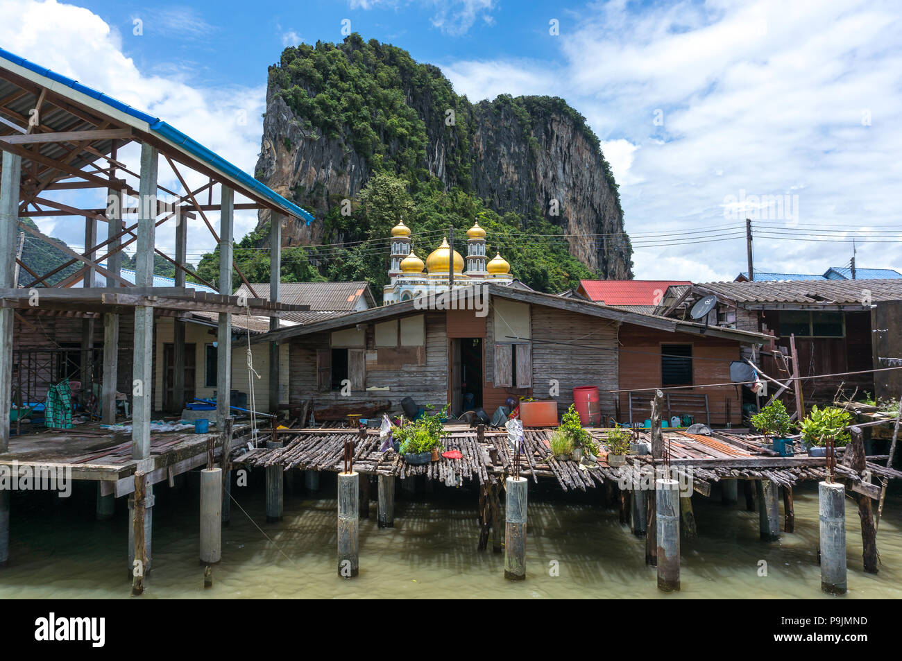 Panyee Island in Phang Nga Bay, is a floating fishing village, the ...