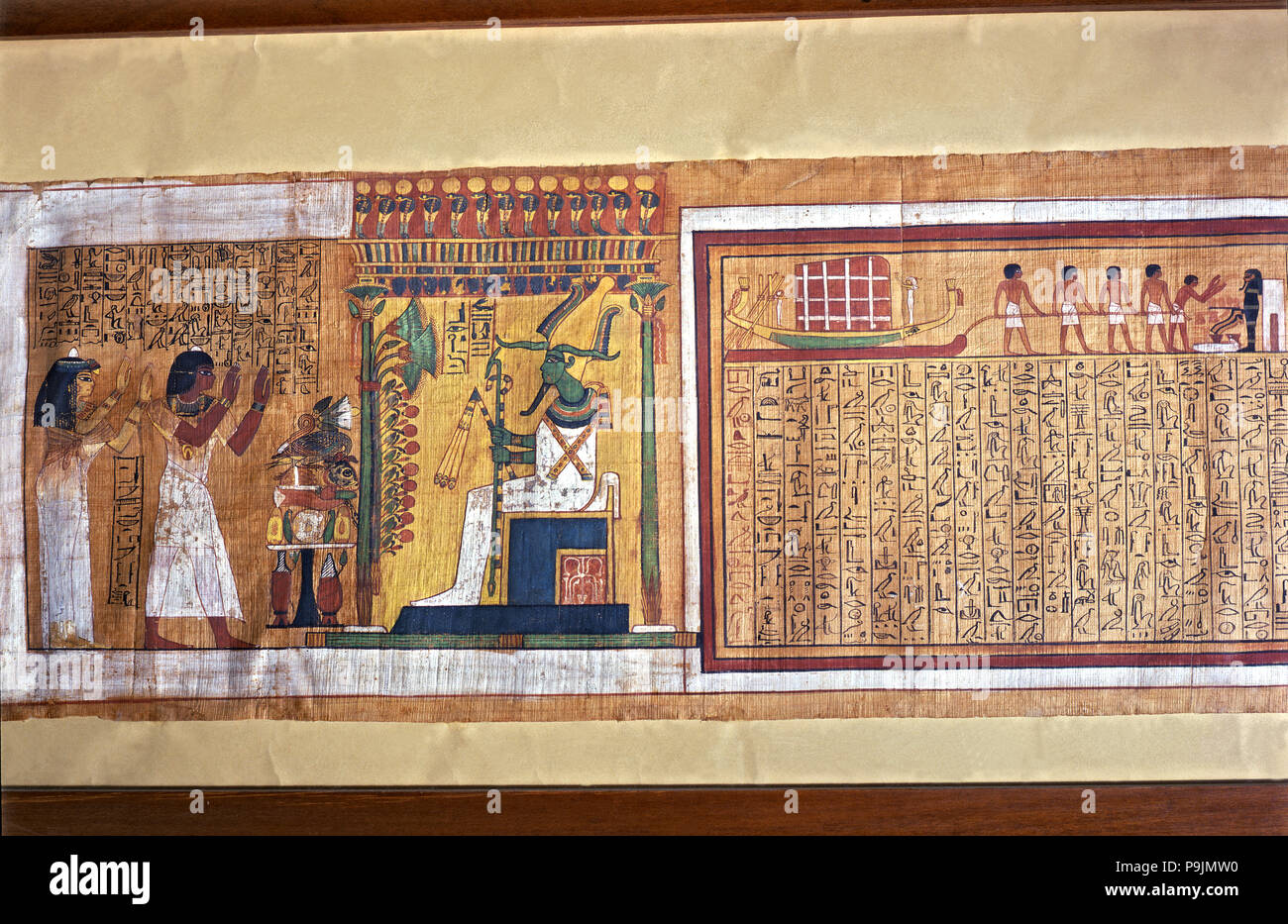 Beginning of the papyrus from the tomb of Ncha and Merite Stock Photo ...