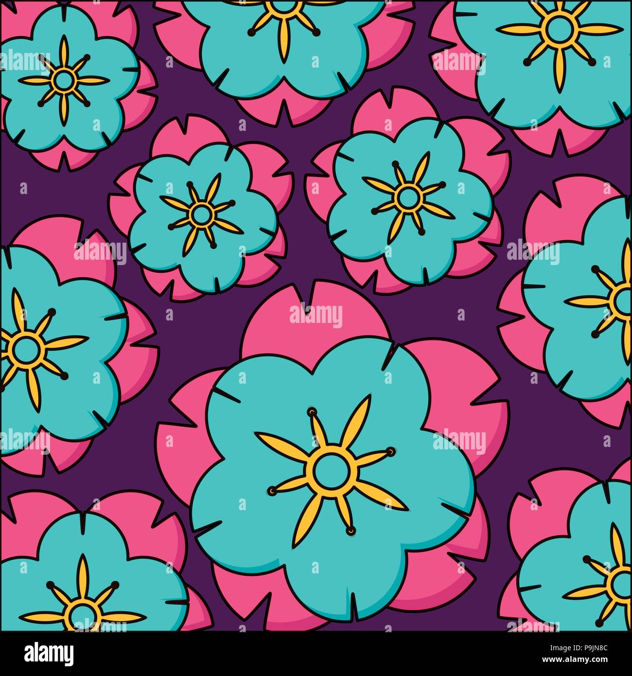 background of beautiful flowers pattern, colorful design. vector ...