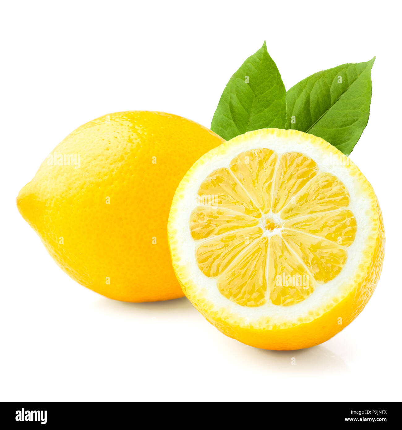 Lemon on white background Stock Photo - Alamy