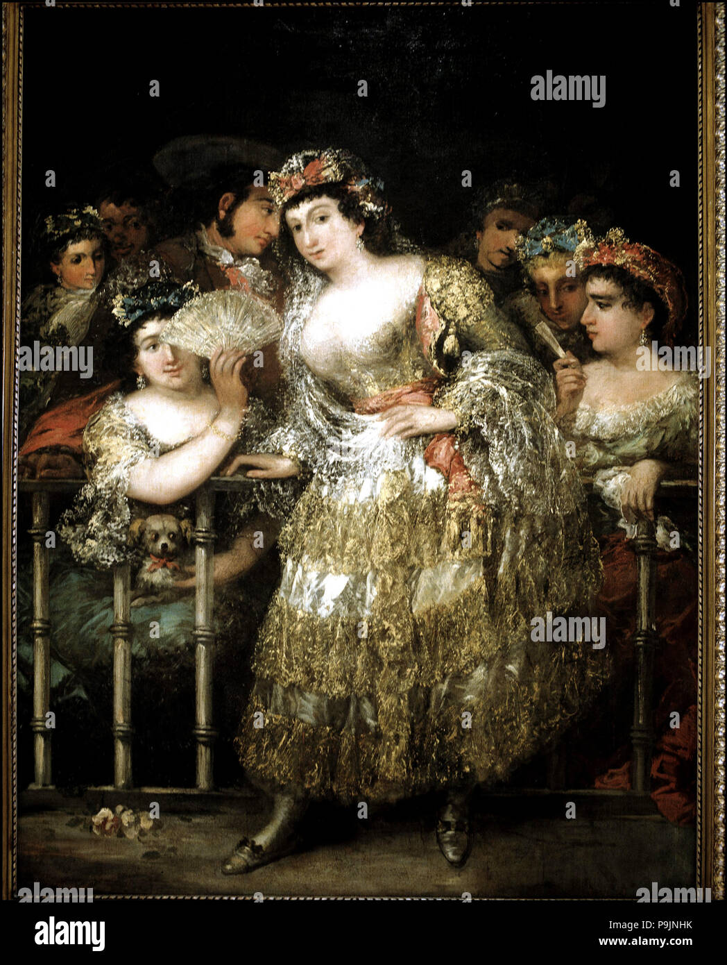 The Maja in gold and silver', Eugenio Lucas Oil Stock Photo - Alamy