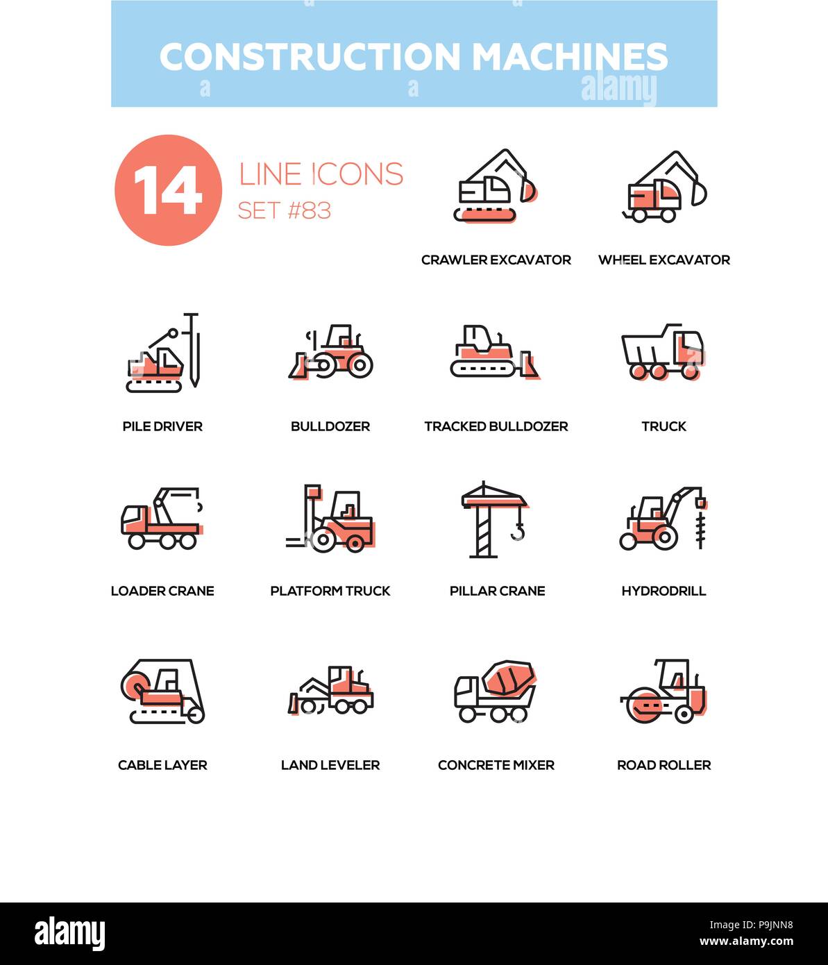 Construction icons machines hi-res stock photography and images - Alamy