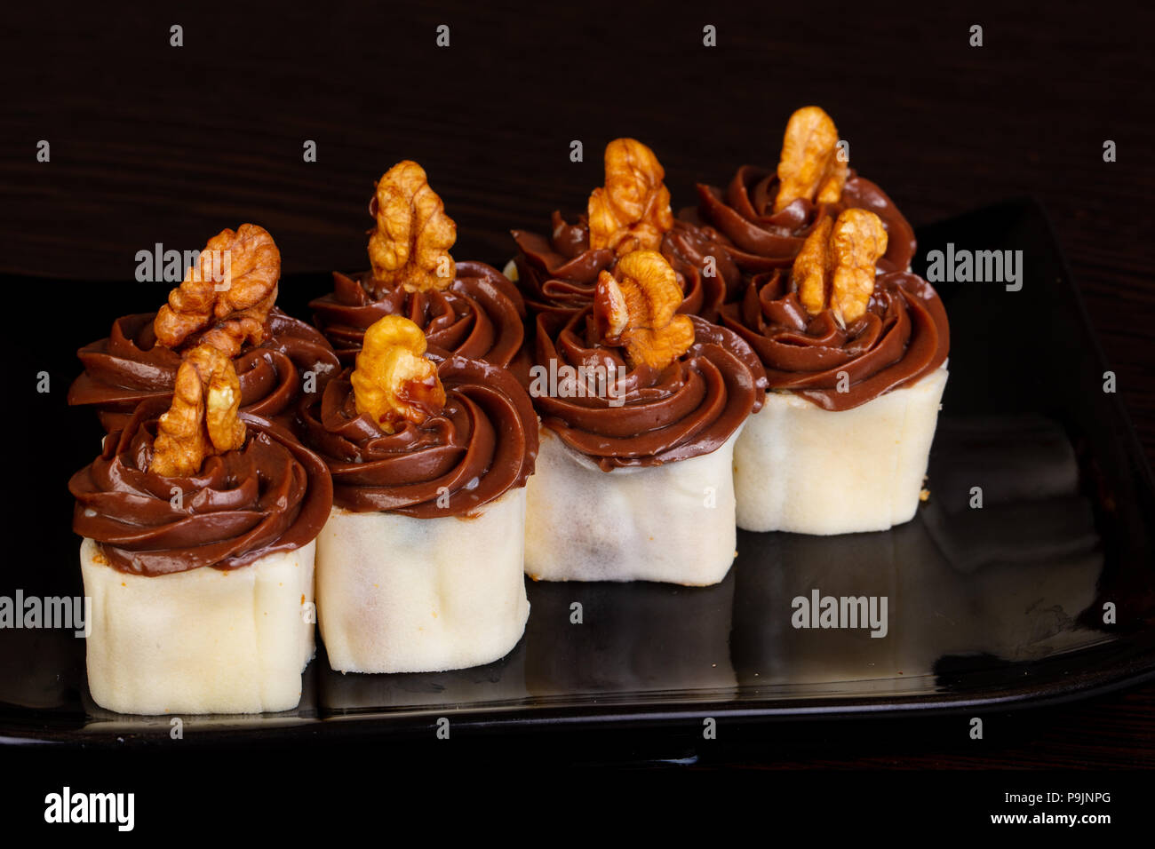Japanese sweet roll with fruits Stock Photo - Alamy