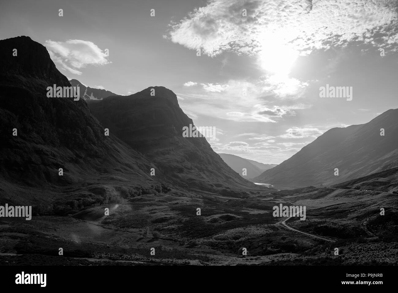 Scottish highlands panorama Black and White Stock Photos & Images - Alamy