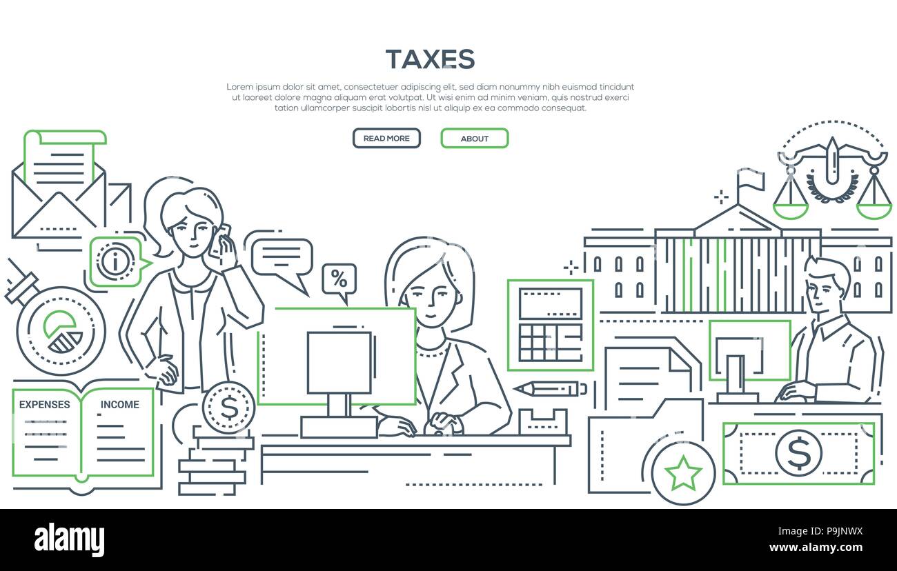 Taxes - modern line design style illustration Stock Vector Image & Art ...