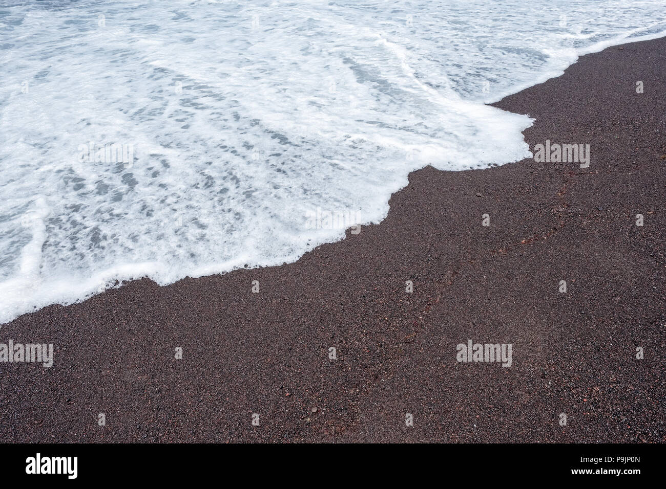 Black sand beach on the north coast of Sao Miguel, The Azores Stock ...