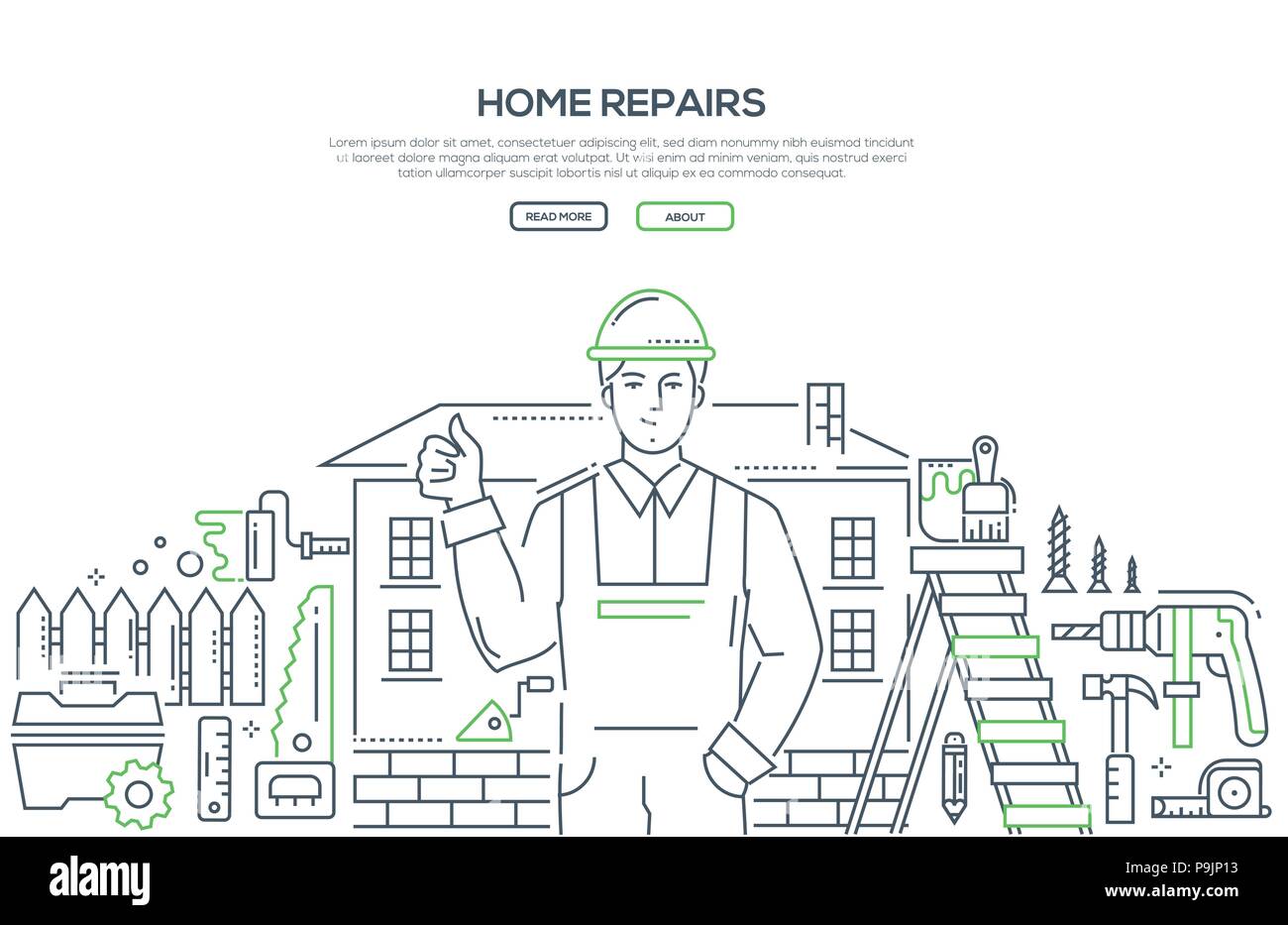 Home repair - line design style illustration Stock Vector Image & Art ...