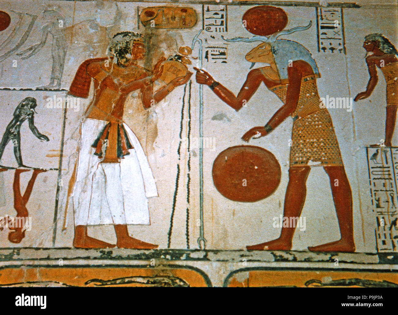 Frescoes from the tomb of Ramses IX Stock Photo - Alamy
