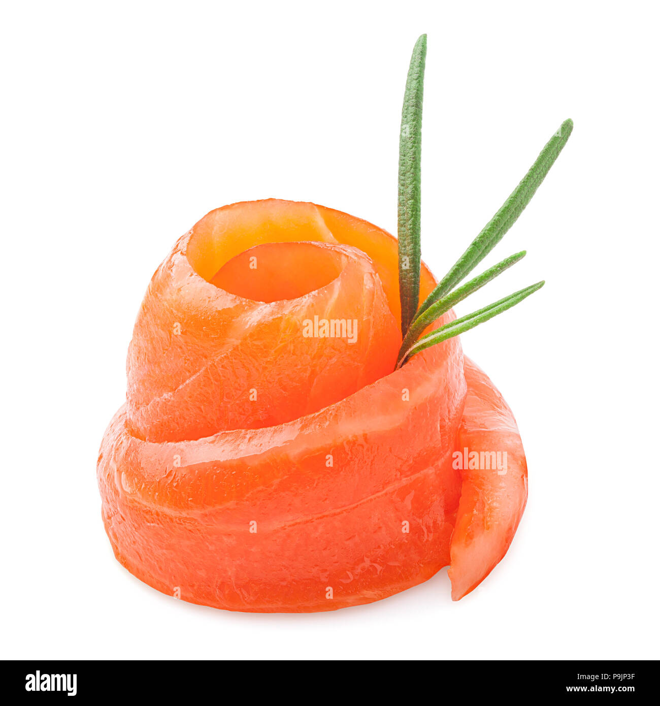 fresh raw salmon fish on a white background isolated, clipping path ...