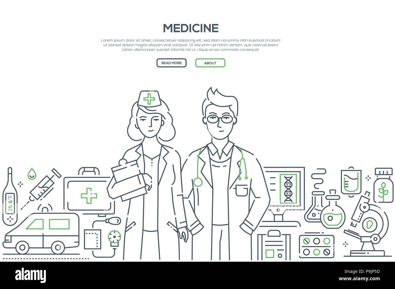 Medicine - line design style illustration Stock Vector Image & Art - Alamy