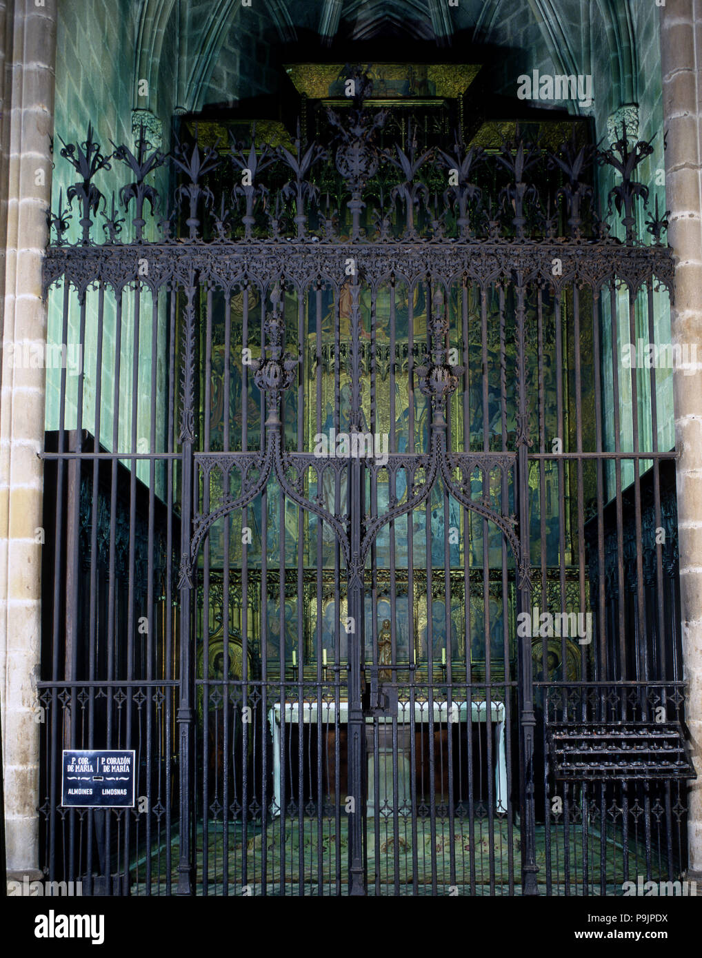 Wrought iron gate of the chapel of Saint Sebastian and Saint Tecla in ...