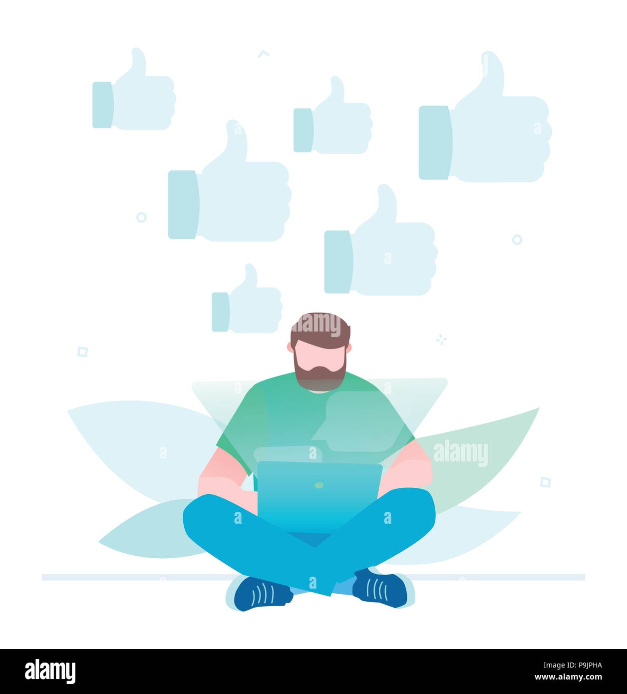 Get more likes - flat design style illustration Stock Vector Image ...