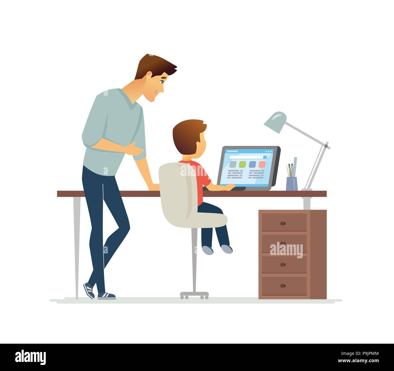 Homework - cartoon people characters illustration Stock Vector Image ...