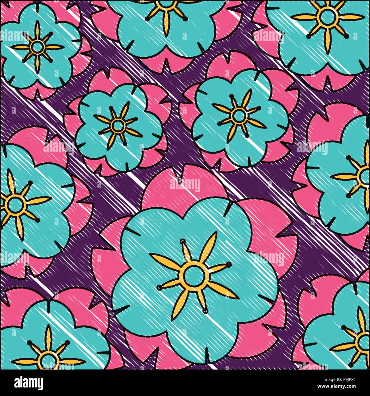 background of beautiful flowers pattern, colorful design. vector ...