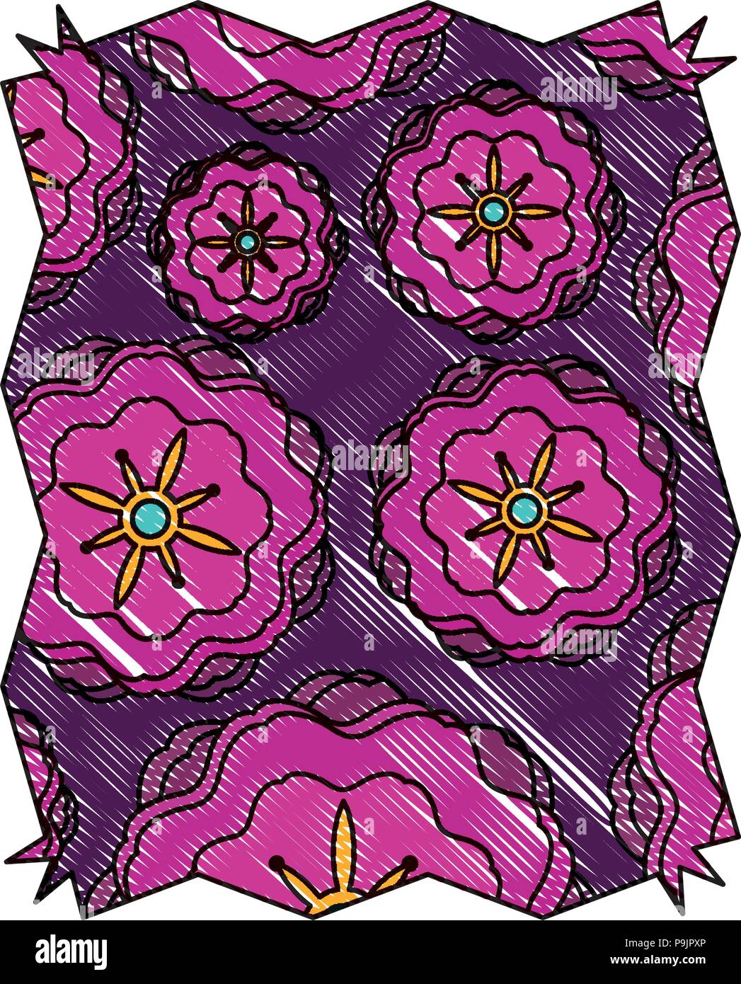 abstract frame with floral pattern over white background, vector ...