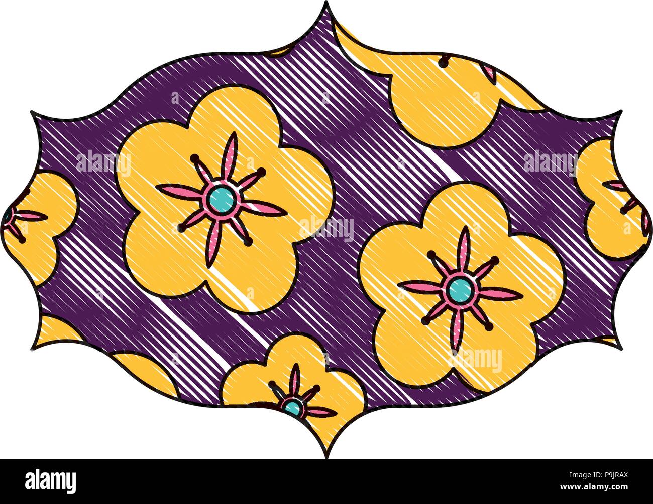 arabic frame with floral pattern over white background, vector ...