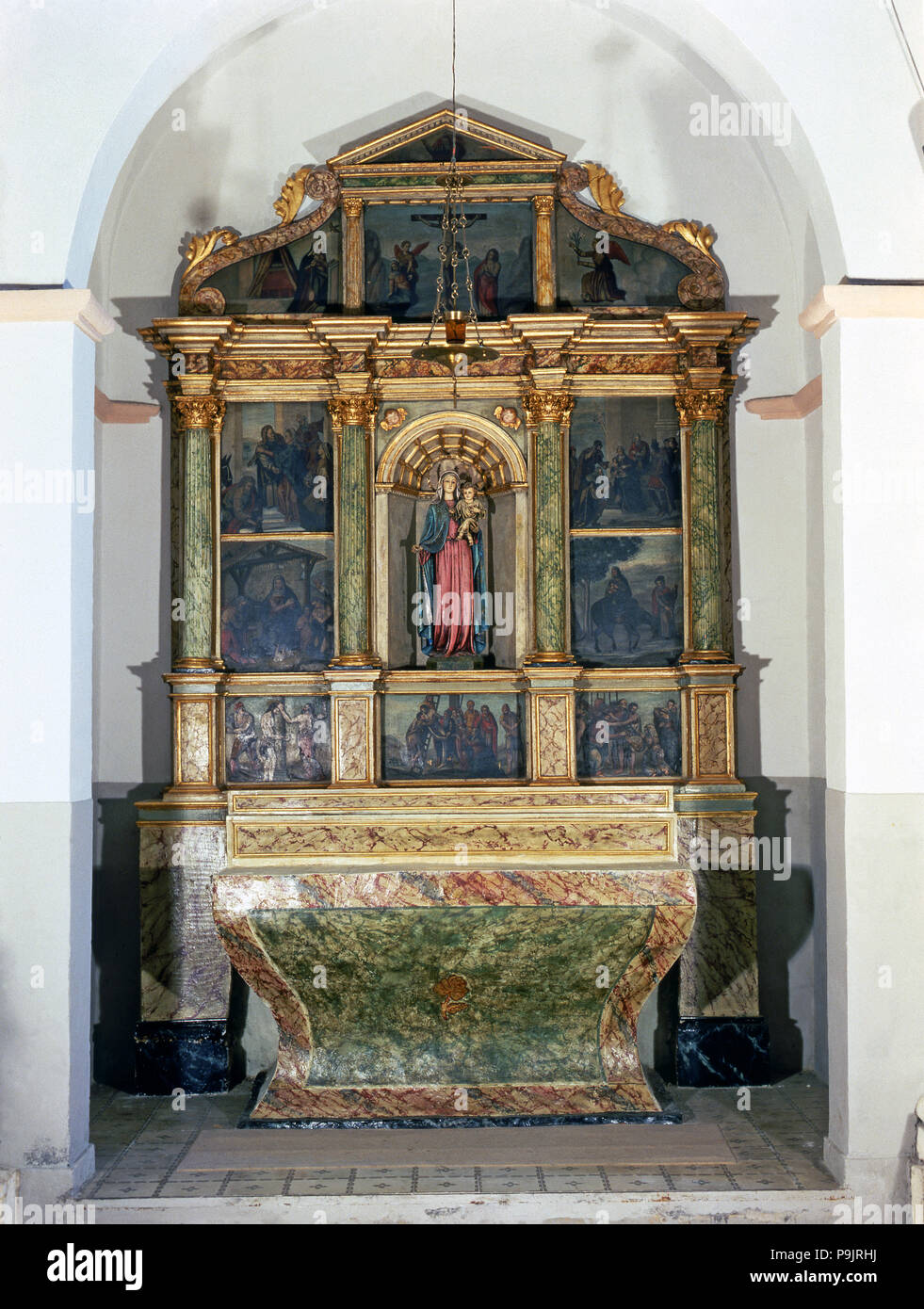 Roser altarpiece in the church of Sant Joan de Olesa Bonesvalls ...