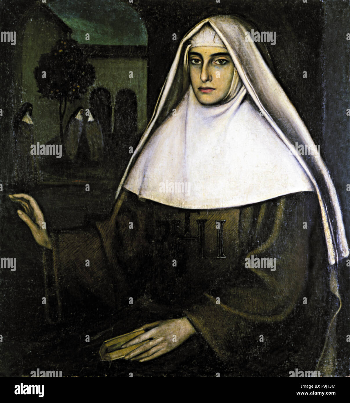 'Portrait of a nun', oil Painting by Julio Romero de Torres Stock Photo ...