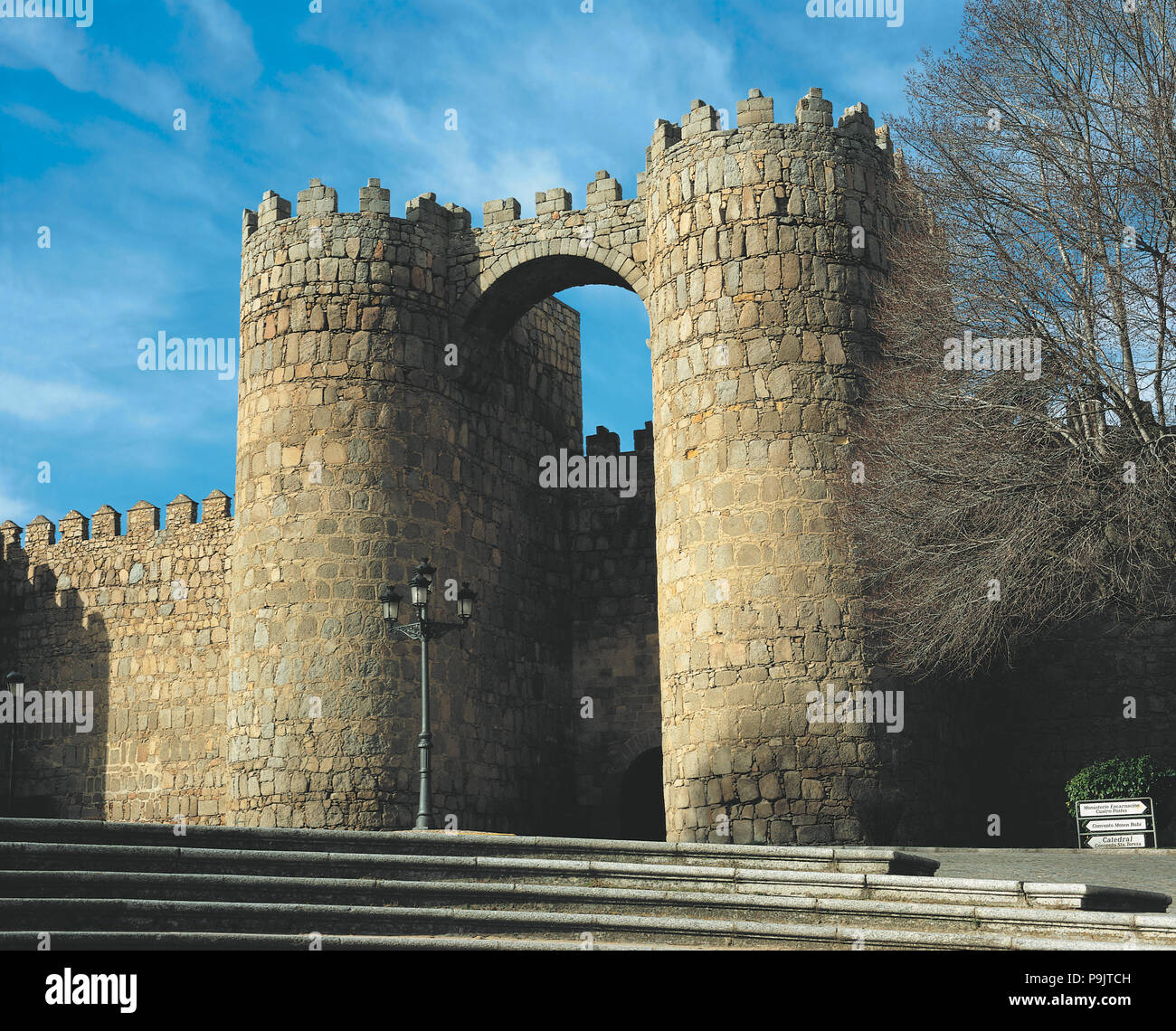 View of the San Vicente Door, one of the nine gates of the city walls ...