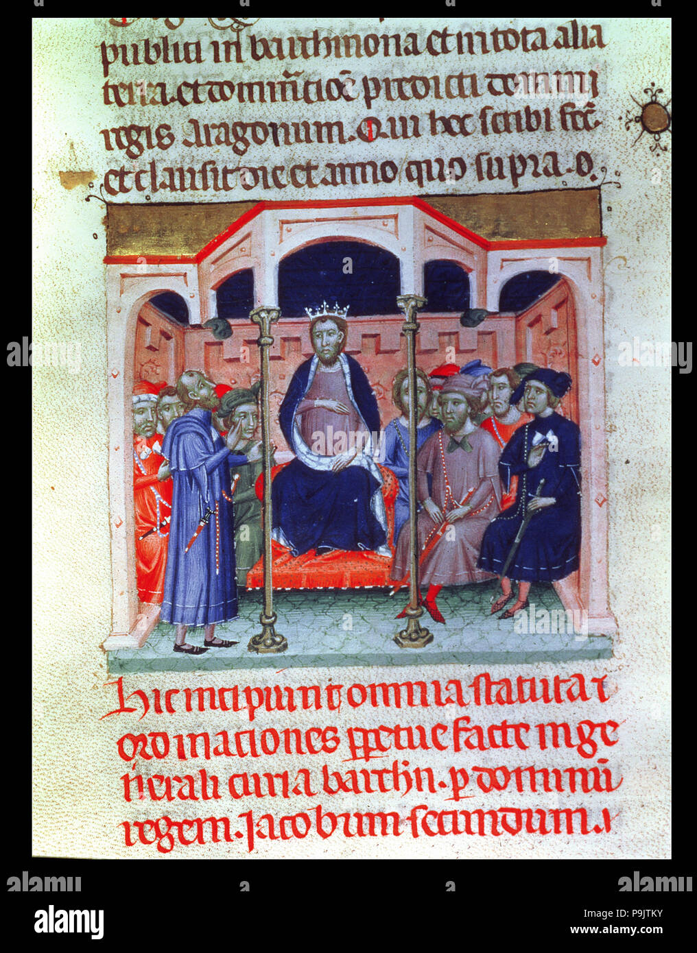 James II The Fair (1267-1327), King of Aragon and Catalonia presiding ...